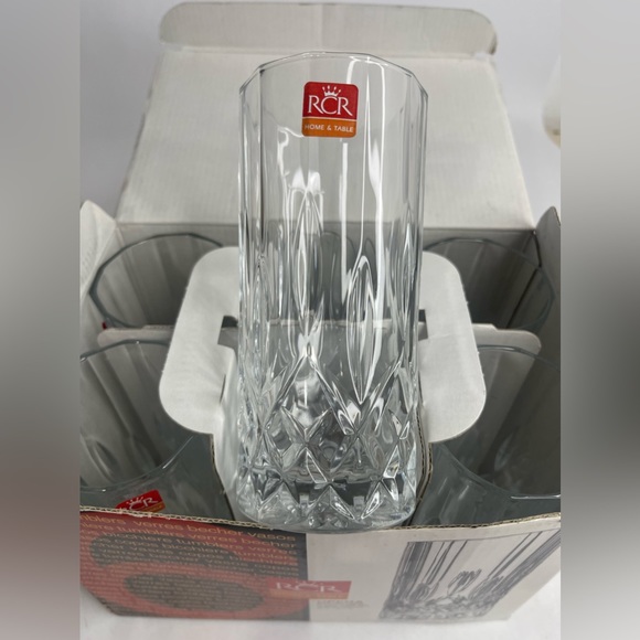 Dining | Rare Htf Rcr Hiball Tumblers Italian Crystal Glassware Set ...